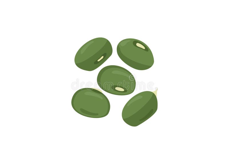 Green Mung Beans. Simple Flat Illustration. Stock Vector - Illustration ...