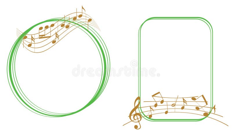 Music Frames with Musical Notes - Vector Decorative Elements Stock ...