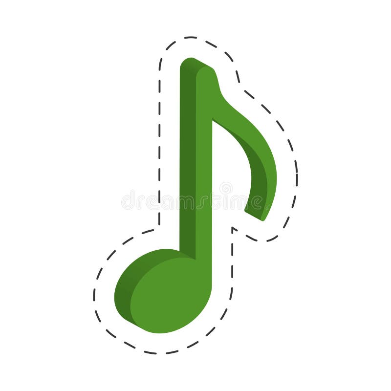 Green music note cut line stock illustration. Illustration of sheet ...