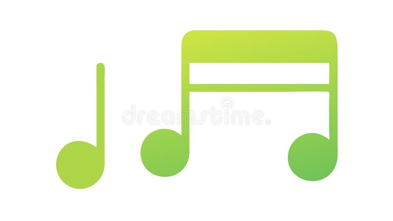 Green Music Notes Icon, Representing Melody and Sound, Vector Design ...