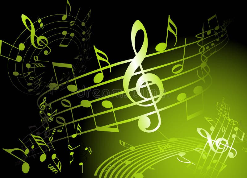 Green music theme stock illustration. Illustration of artistic - 13821734