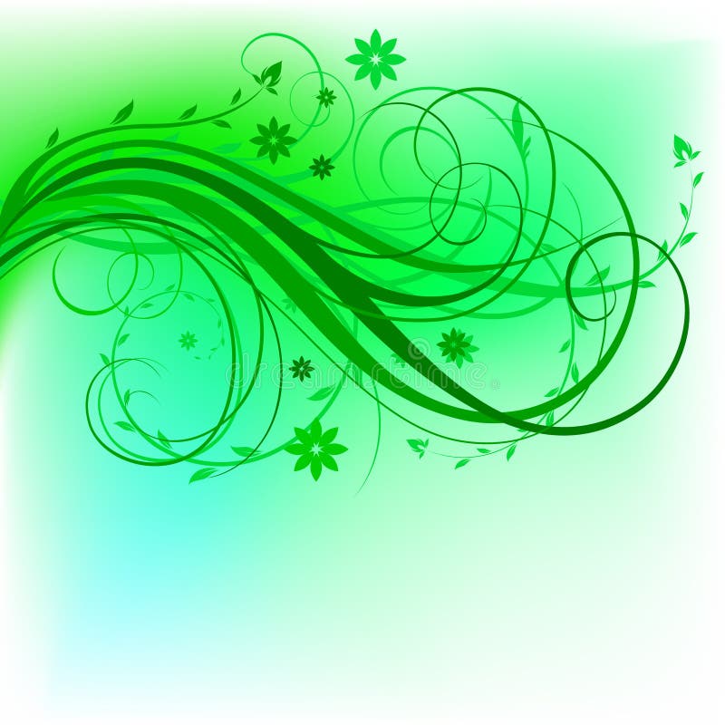 Green swirl design stock vector. Illustration of flora - 15390302