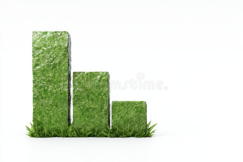 Green Natural Stone Blocks with Grass Stock Illustration - Illustration ...