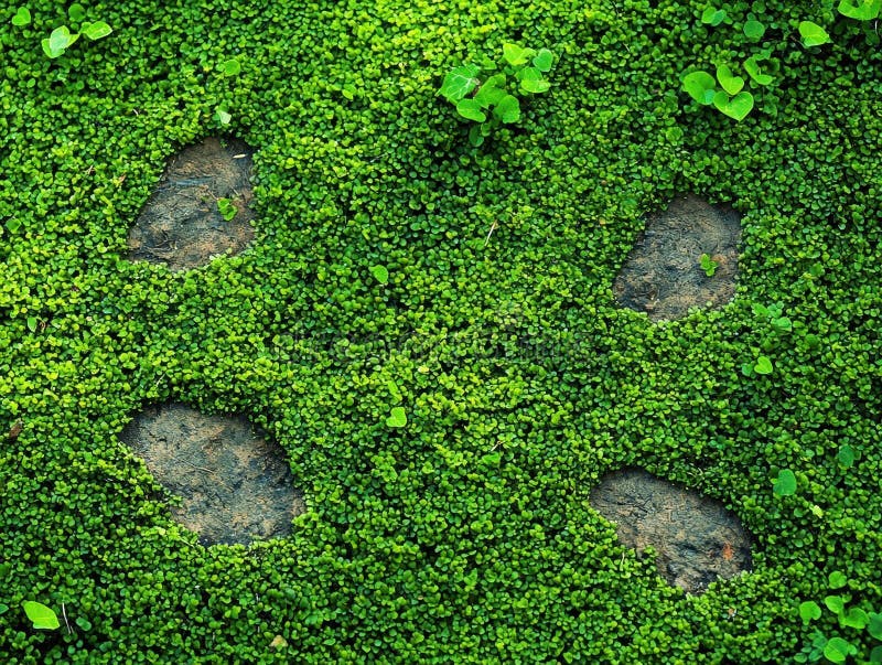 Green Nature Background with Rocky Texture Featuring Unique Patterns of ...