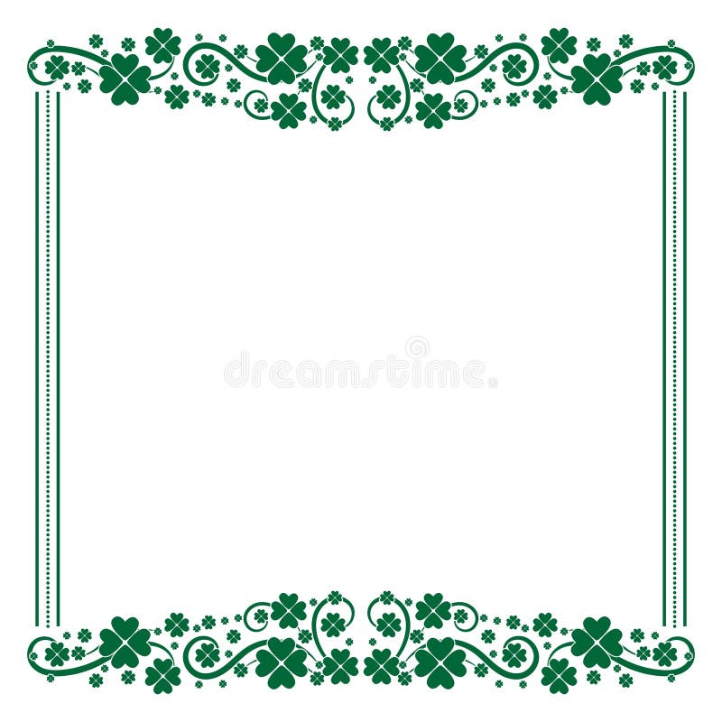 Green Nature Clover Plant Frame Border 07 Stock Illustration ...