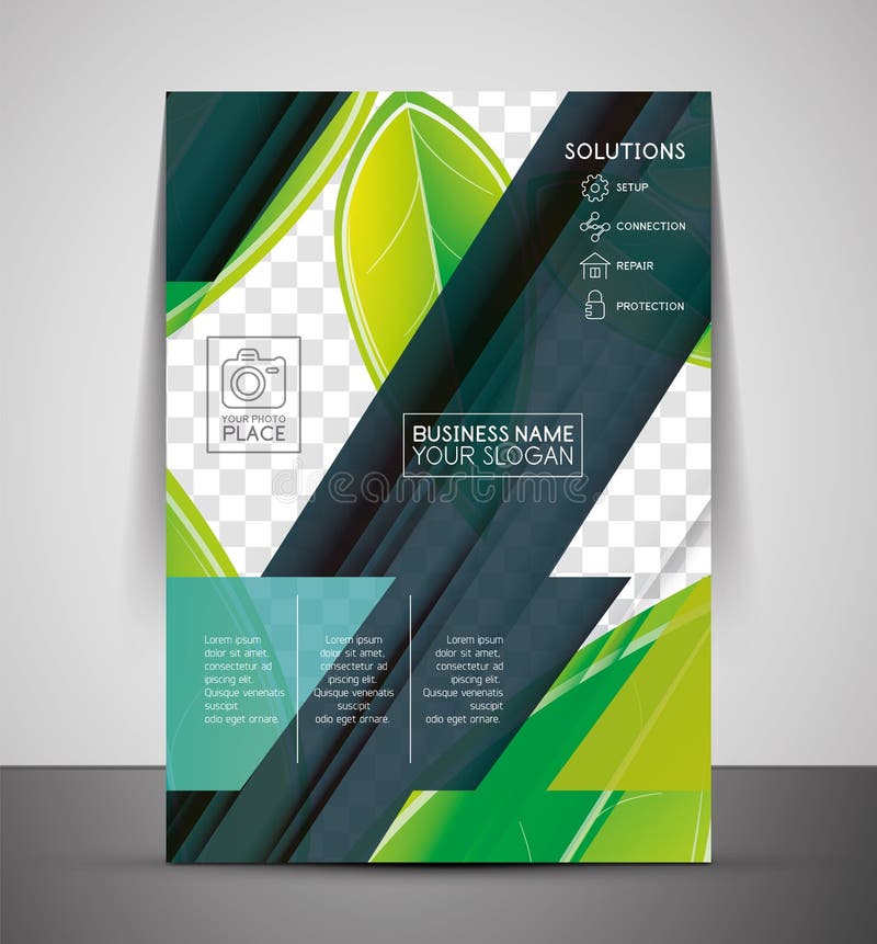 Green Nature Concept Print Template Stock Vector - Illustration of ...