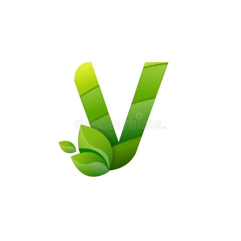 Letter V Leaf Nature Logo Icon Vector Stock Vector - Illustration of ...