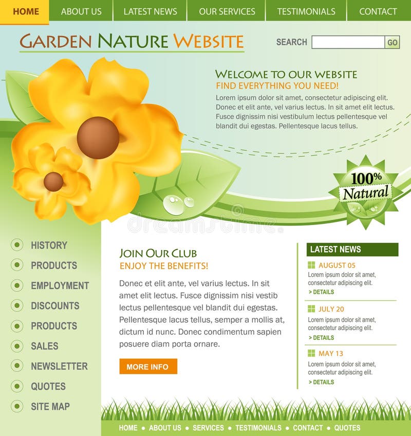 Green Nature Eco Web Template Stock Vector - Illustration of biological ...