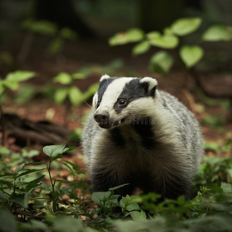 Nature forest badger stock illustration. Illustration of badger - 325066272