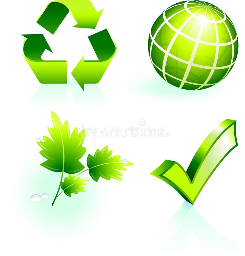 Green Nature Icons stock illustration. Illustration of brightly - 36616811