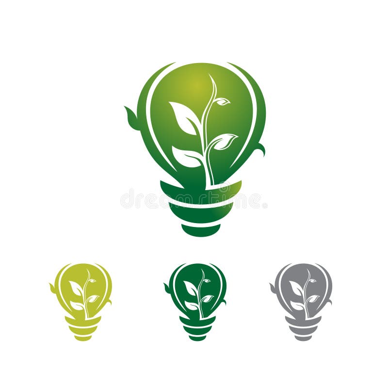 Green Nature Lamp Smart Light Energy Logo Symbol Stock Vector ...