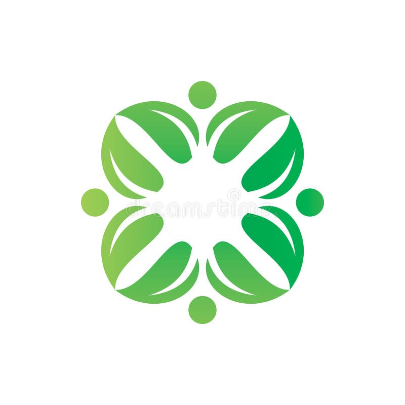 Green Nature Leaf People Pattern Logo Design Stock Illustration ...