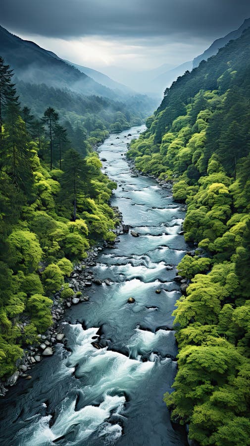 Green Nature and Natural River Stock Photo - Image of landscape, spring ...