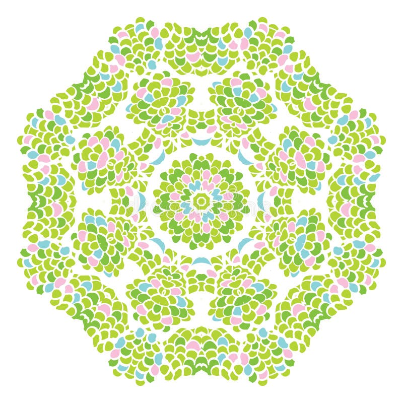 Green Nature Round Leaf Pattern Stock Vector - Illustration of leaf ...