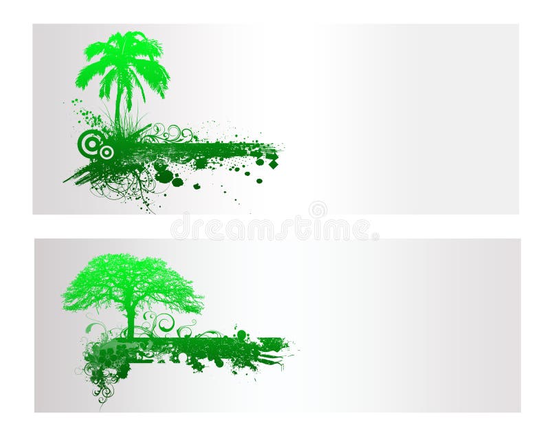Green Nature Tree Banner stock illustration. Illustration of decorative ...
