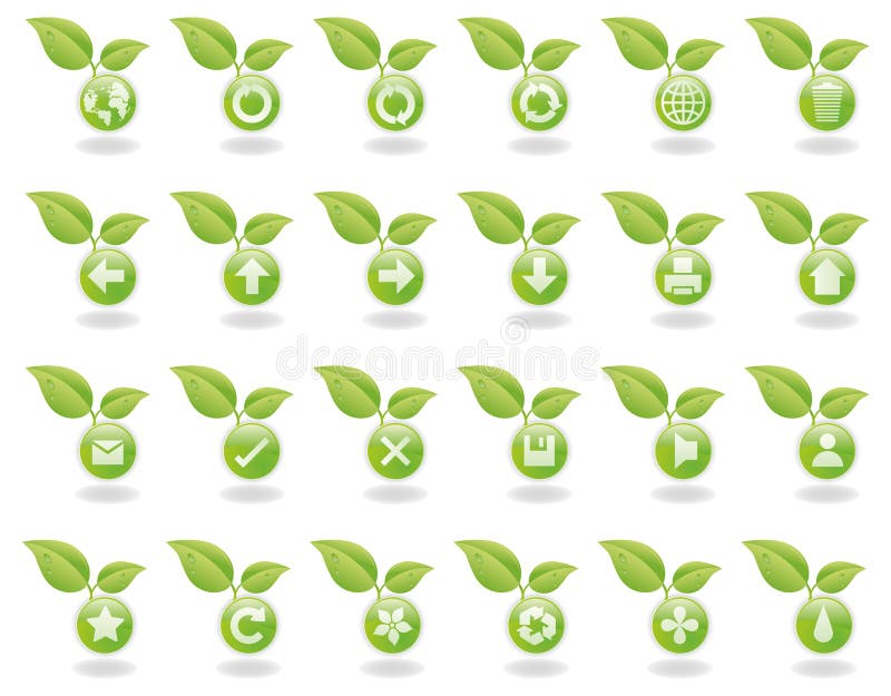 Green Nature Web Buttons stock vector. Illustration of internet - 7253364
