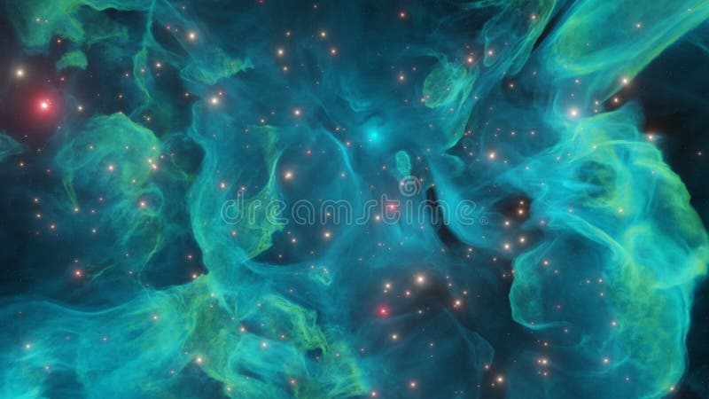 Green Nebula Background. Outer Space, Cosmic Landscape Stock ...