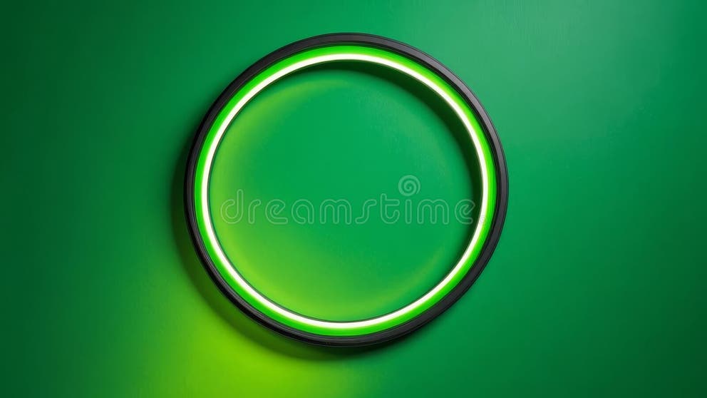 Green Neon Circle with Gradient Background, Creating a Sleek and Modern ...
