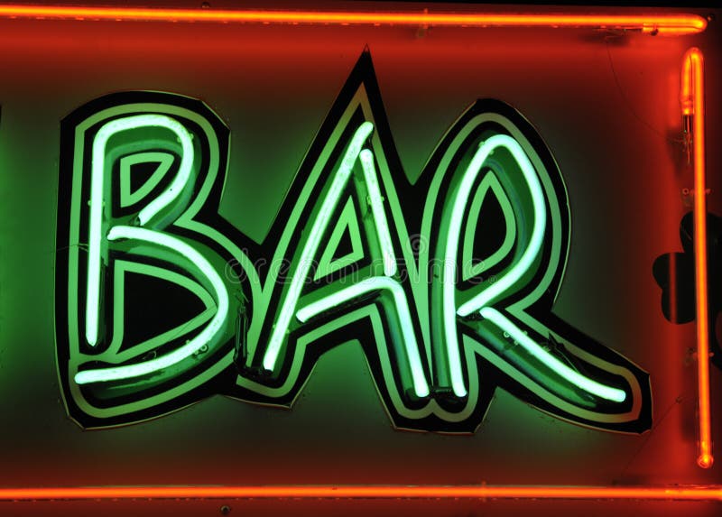 Neon Bar Sign stock image. Image of simple, neon, night - 29782839