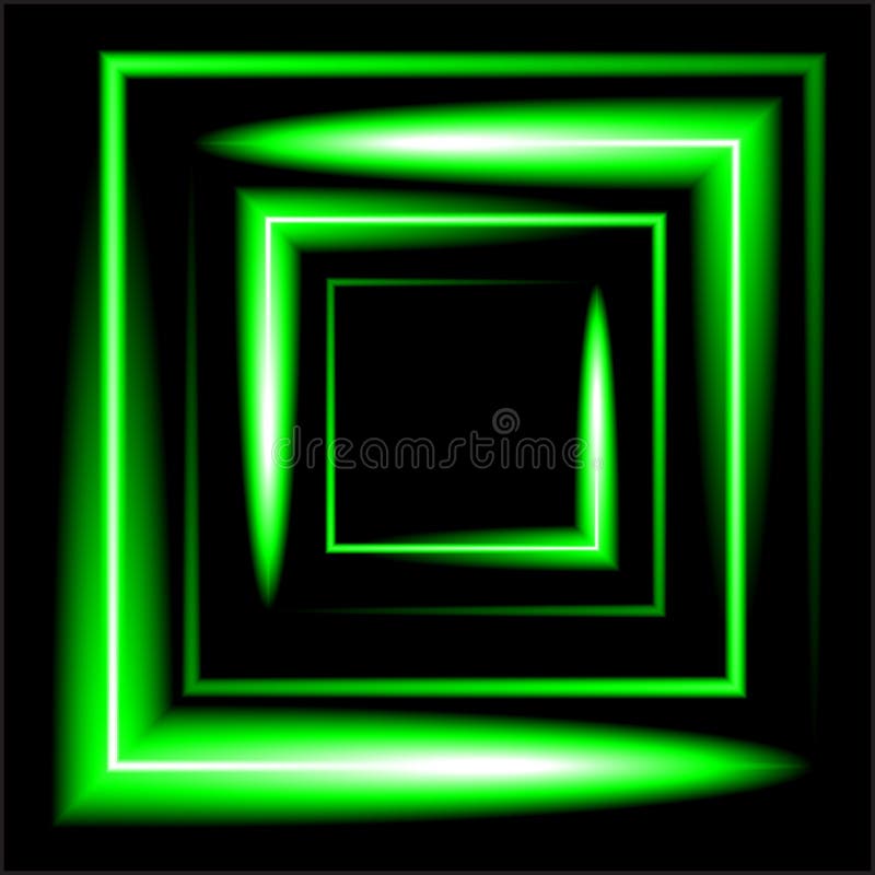 Green Neon Square Vector Background Stock Vector - Illustration of ...