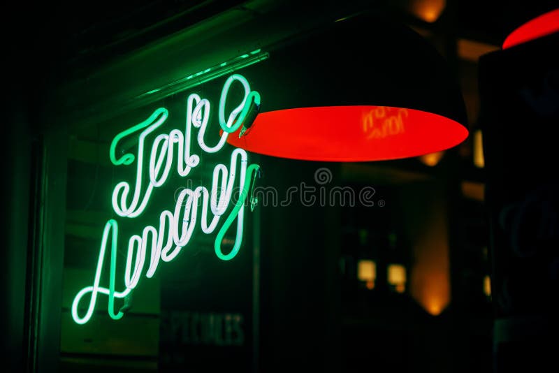 Neon Take Out sign stock image. Image of neon, vibrant - 11032649