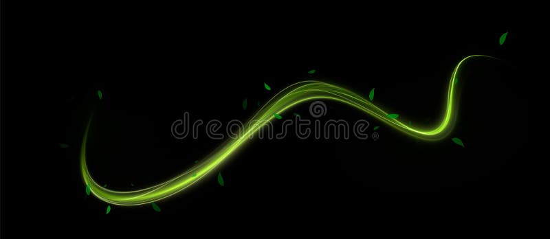 Green Neon Wave Patterns Flow Across a Sleek Black Backdrop Perfect for ...