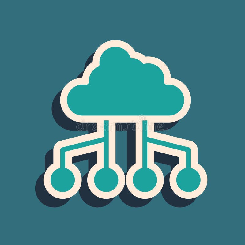 Green Network Server Hosting Icons Stock Vector - Illustration of ...