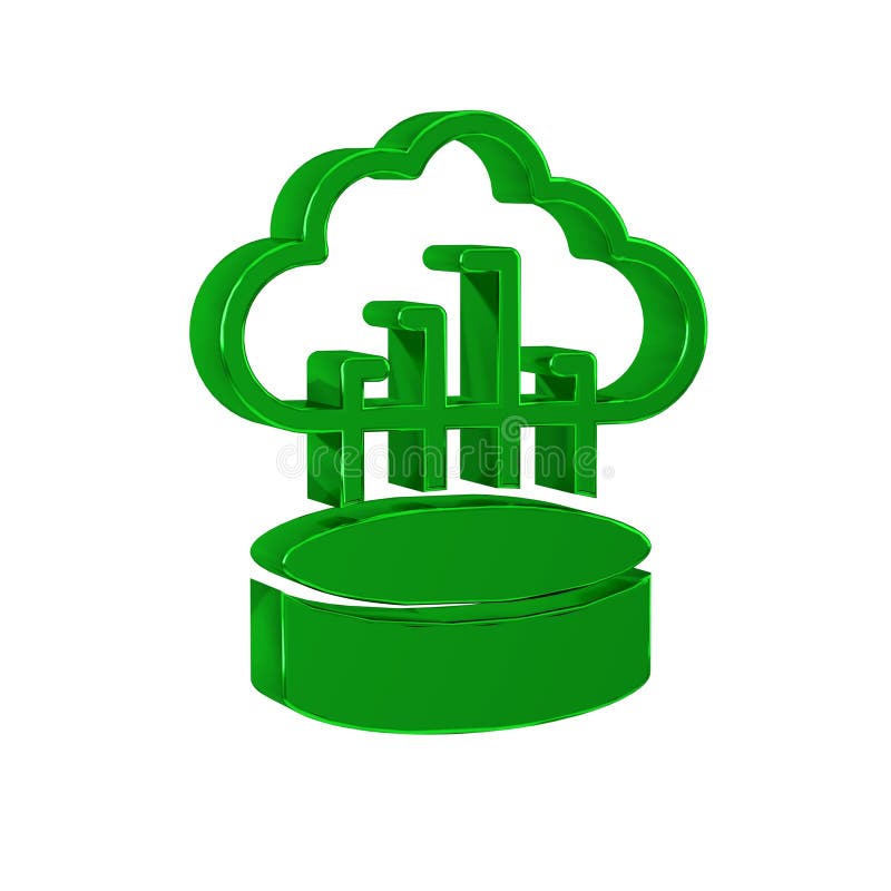 Green Network Cloud Connection Icon Isolated on Transparent Background ...
