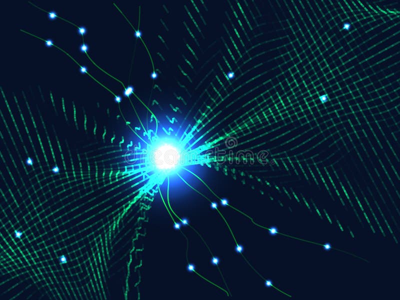 Blue Network from Lines and Particles Background. Vector Background ...