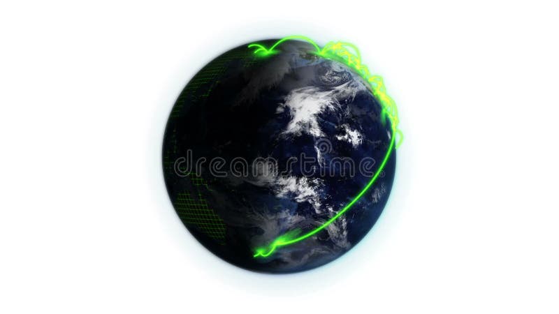 Green Network on a Lighted and Cloudy Earth with Earth Image Courtesy ...
