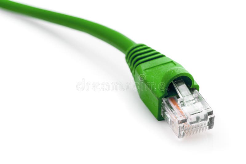Green Network Utp Cable, Studio Shot, on White Background Stock Image ...
