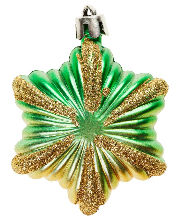 Golden Star Christmas Decoration Isolated on White Stock Photo - Image ...