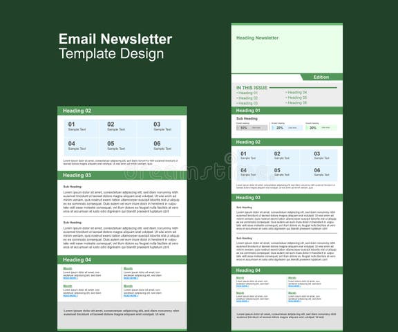 Green Newsletter Template Email Marketing Newsletter Stock Vector ...