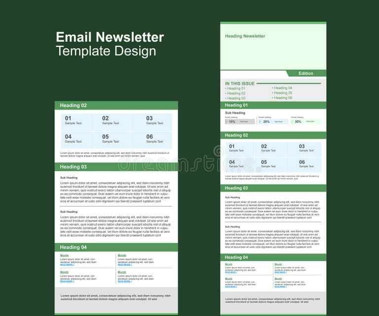 Green Newsletter Template Email Marketing Newsletter Stock Vector ...