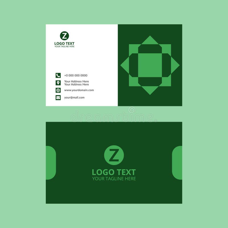Green Nice Business Card Template Stock Photo - Image of stationery ...