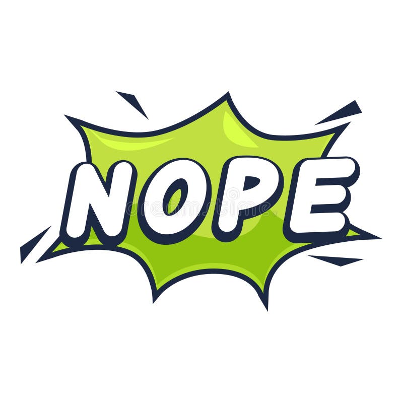 Green Nope Comic Speech Bubble Expressing Rejection Stock Illustration ...