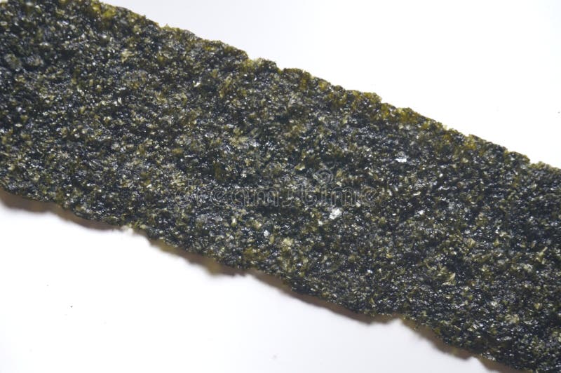 Green Nori Sushi Sheet, Seafood on White Background. Top View Stock ...