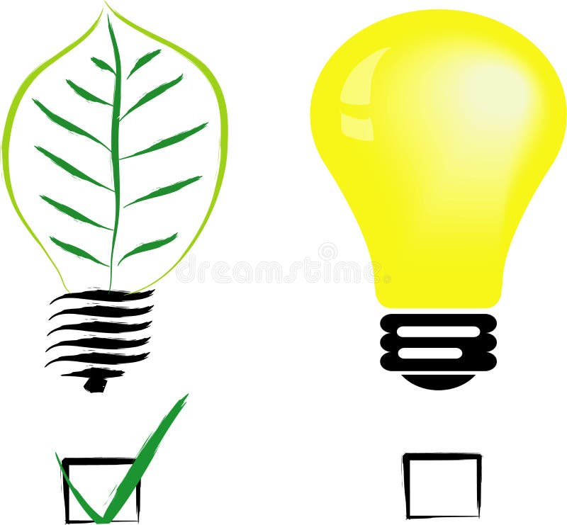 Green and normal bulb stock vector. Illustration of design - 14571140