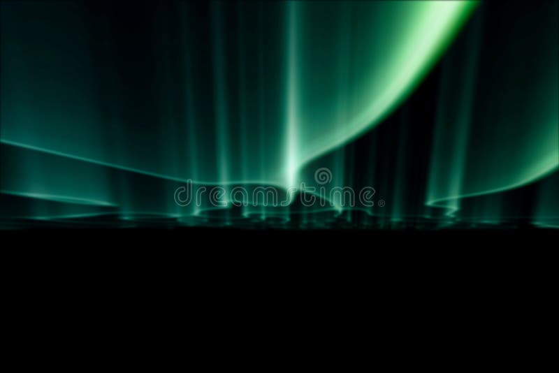 Green Northern Lights Against Black Back Ground Stock Illustration ...