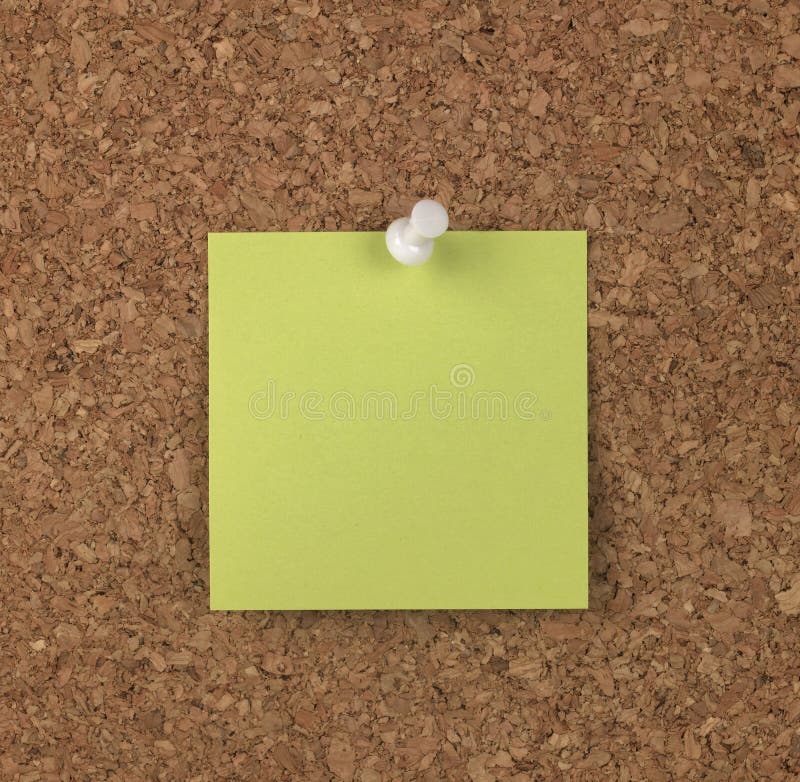 Green Note on Cork Board stock image. Image of copy, green - 7898241