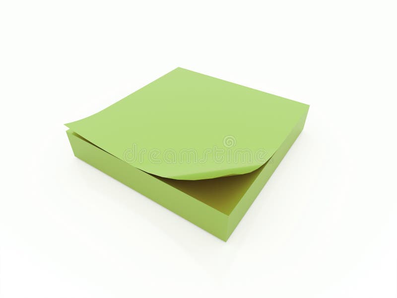 Green Note Paper Rendered White Stock Illustrations – 132 Green Note ...