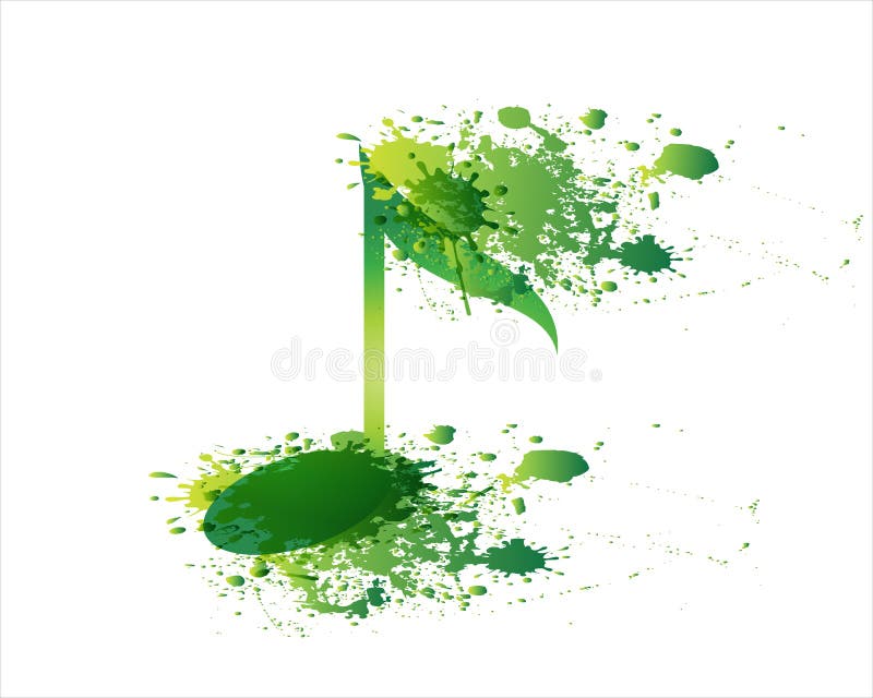 Green Note Vector and Splash Stock Vector - Illustration of graphic ...