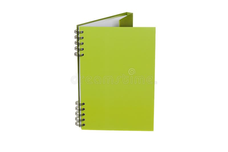 Green Notebook Isolated on White Backround with Clipping Path. Mockup ...