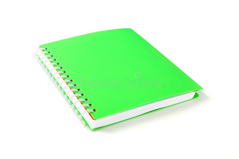 Green Notebook with Space for Text Isolated Stock Photo - Image of ring ...