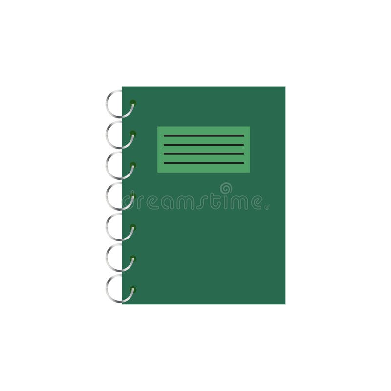 Green Notebook Spring. Education Concept Illustration. Vector ...