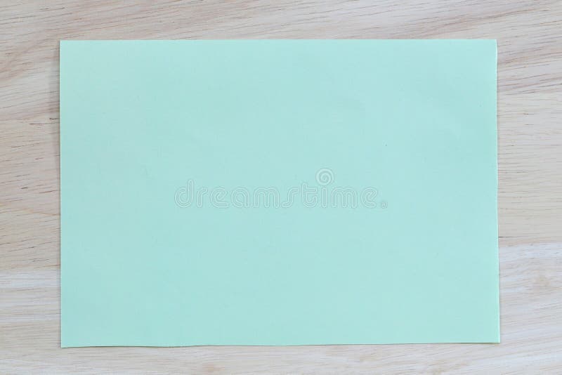 Green Notepad Paper of Empty and Copy Space on Wooden Background Stock ...