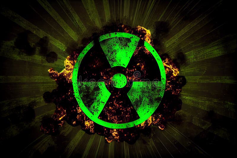 Green Nuclear Threat Radiation Sign Illustration Generative AI Stock ...