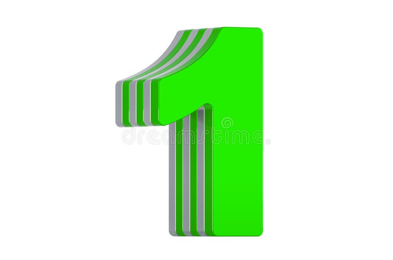 Green Number 2, Layered Font. 3D Rendering Stock Illustration ...