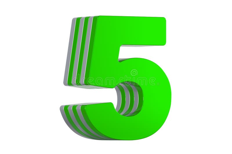 Green Number 0, Layered Font. 3D Rendering Stock Illustration ...