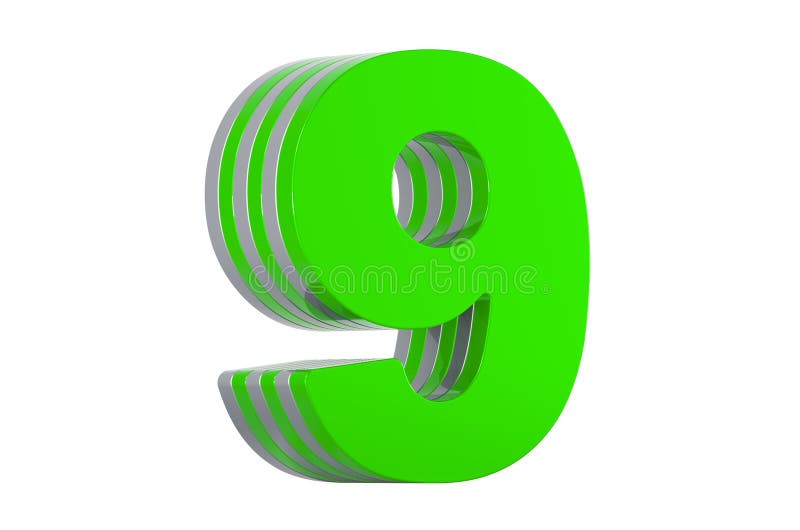 Green Number 2, Layered Font. 3D Rendering Stock Illustration ...